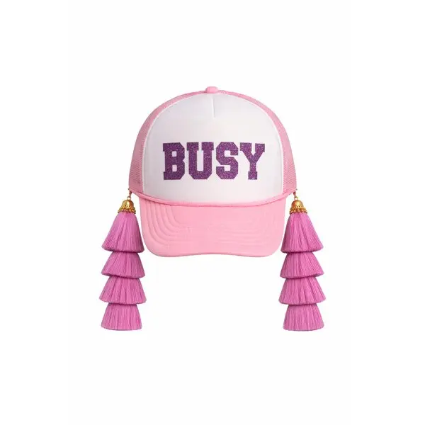 JULIA CLANCEY Tasseltastic Tassel Trucker Cap - Pink