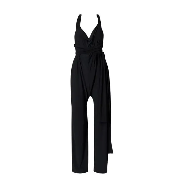 LIA ARAM Loose Fit Jumpsuit With Open Back - Black