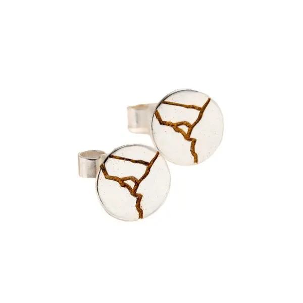 POSH TOTTY DESIGNS Sterling Kintsugi Stud Earrings - Silver
