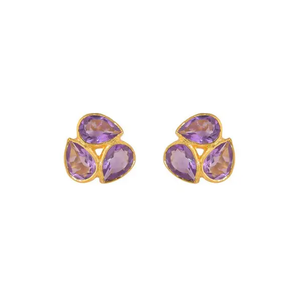 OPIUM JEWELS Lotus Stud Earrings - Gold/yellow