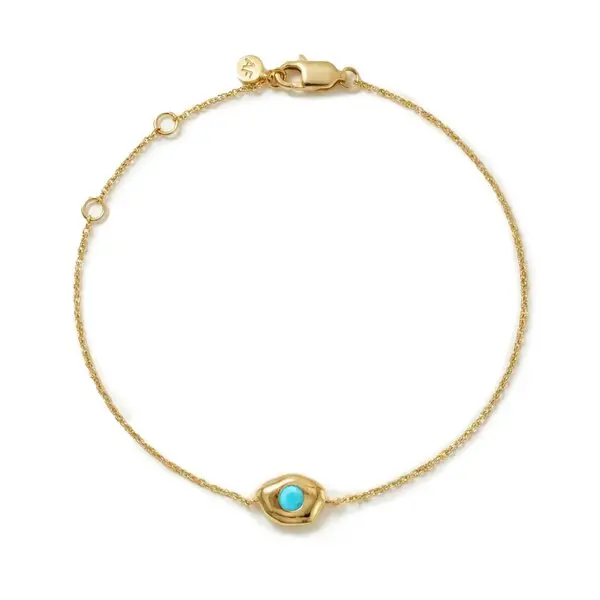 ARCTIC FOX & CO. Gold Vermeil Turquoise Birthstone Bracelet - Gold/blue/green