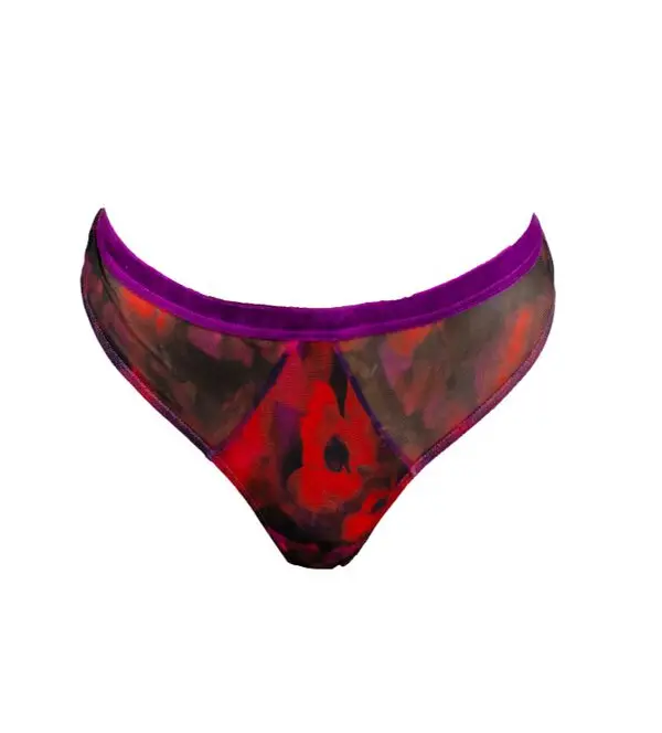CAROL COELHO The Poppy Printed Tulle Thong - Pink