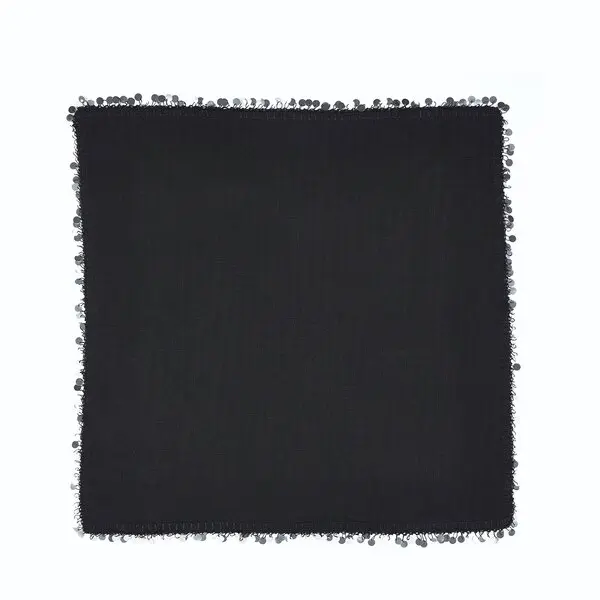 KM HOME COLLECTION Macrame Napkin - Black