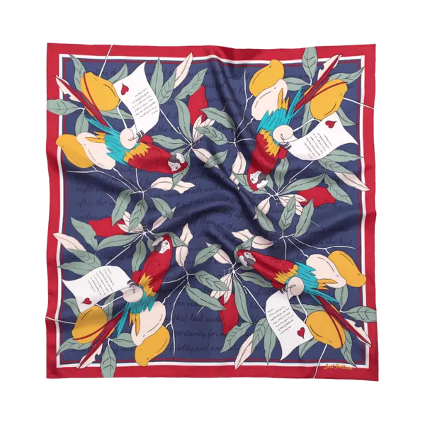 LOST PATTERN Blue / Red El Amor Silk Bandana Red & Blue - Blue/red