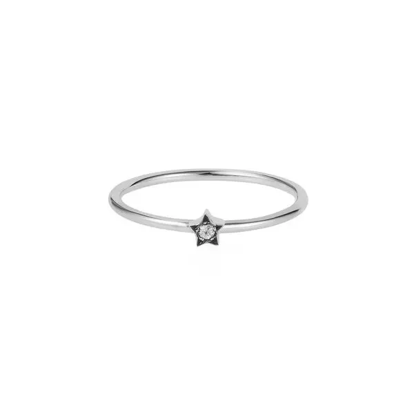 LEE RENEE Tiny Star Diamond Ring - Silver