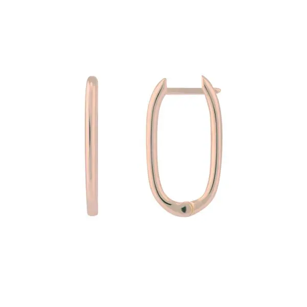 SPERO LONDON Oval Rectangular Sterling Silver Hoop Earrings - Rose Gold