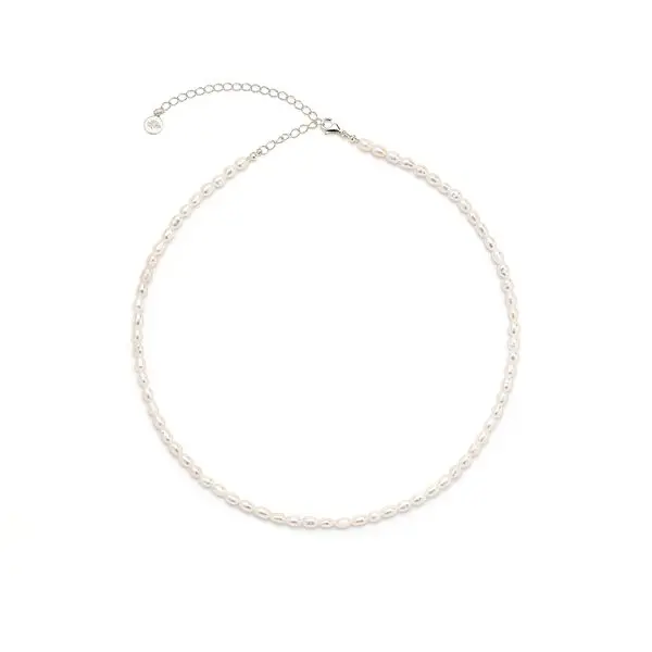 SEVEN SAINTS Pure Light Baroque Freshwater Pearl Choker - Silver