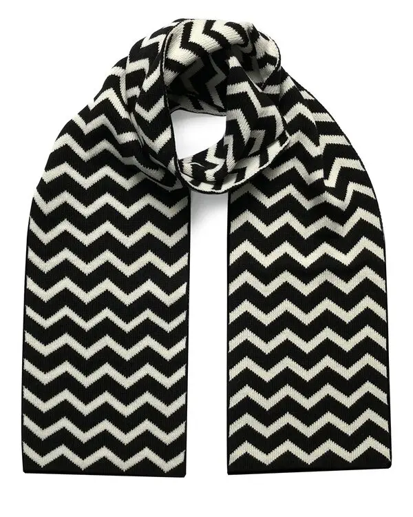 INGMARSON Chevron Wool & Cashmere Scarf - Black