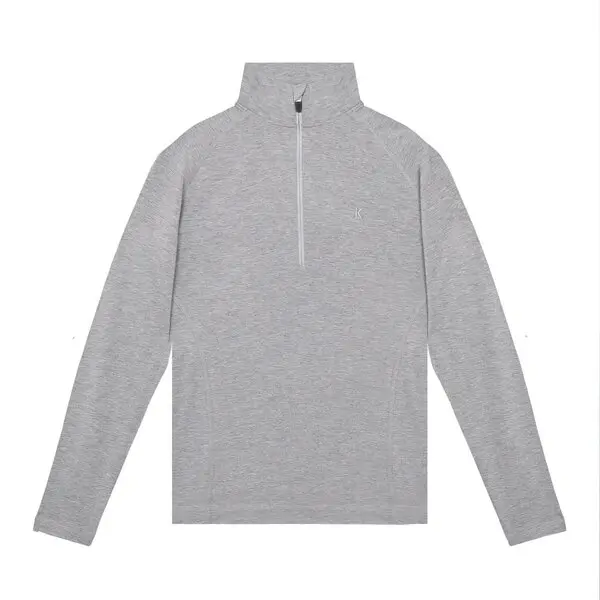 THE KOOZY Ali Long Sleeve Half-zip In Melange - Grey