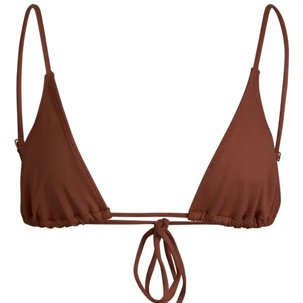 MINIMALE ANIMALE Sacred Tie Back Tassel Bikini Top - Brown