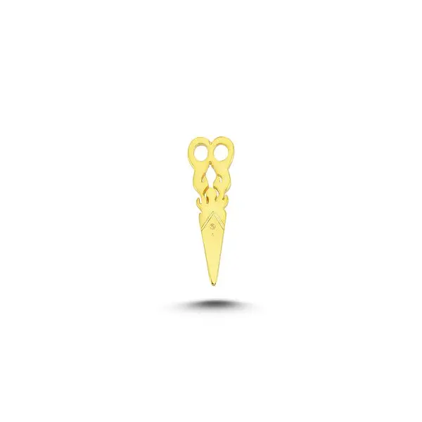 ECCE ARTISAN DIAMONDS 925k Sterling Silver Scissors Mini Pin - Gold
