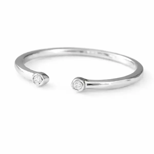 VICSTONENYC FINE JEWELRY Diamond Open Cuff Ring - White