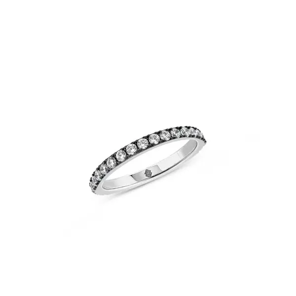 SALLY SKOUFIS Eternity Ring With White And Black Diamond Simulants - White/silver/black