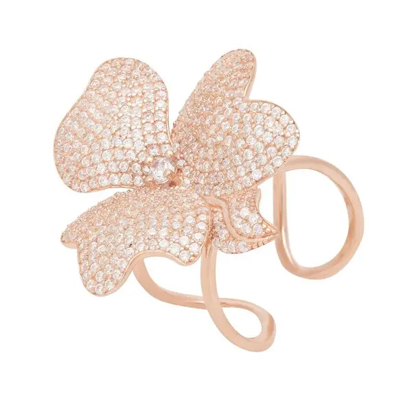 LATELITA Flower Cocktail Ring - White/rose Gold