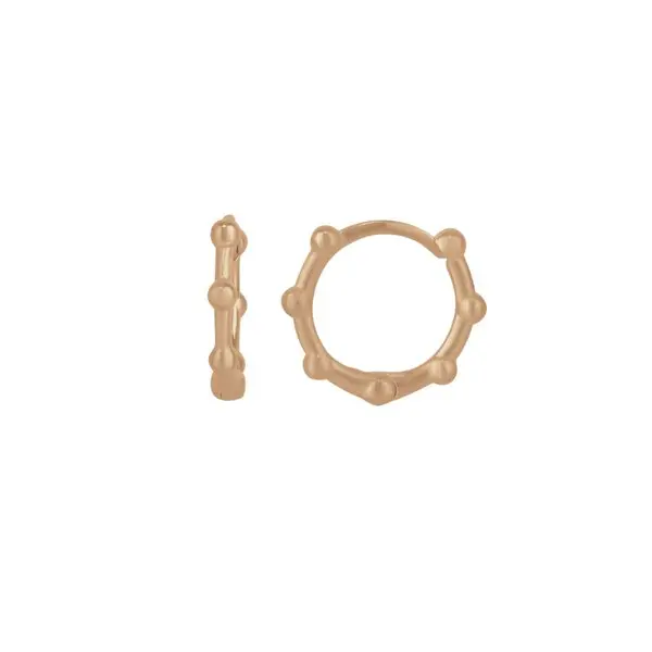 SPERO LONDON Seven Bead Hoop Earrings - Rose Gold