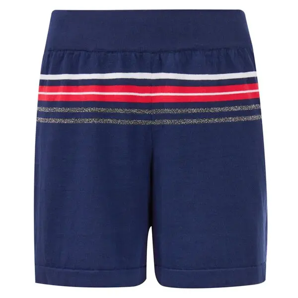 PERALUNA Sofia Organic Cotton Knit Shorts - Blue