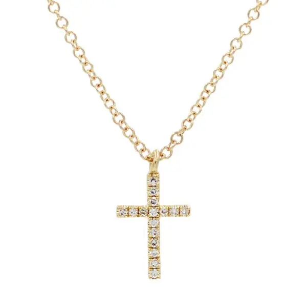 KAMARIA Mini Diamond Cross 14k Yellow Necklace - Gold