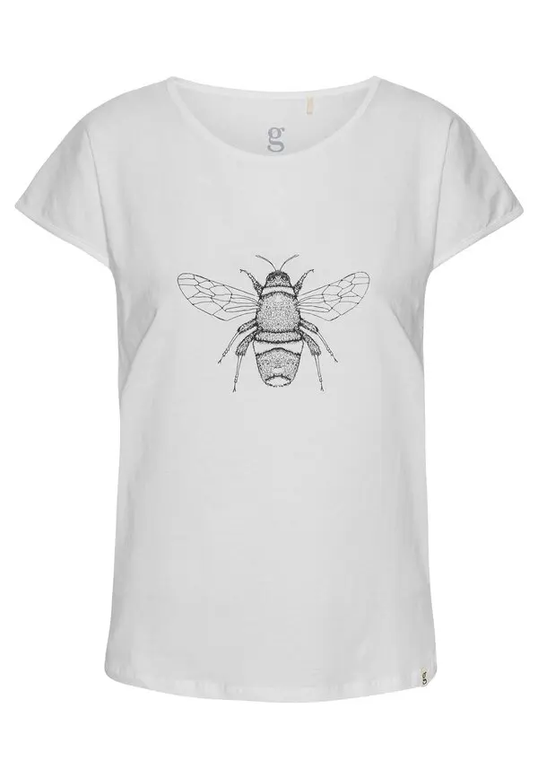 GROBUND Anna T-shirt With Bee Print - White