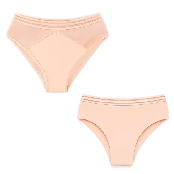 ZELF INTIMATES Seamless & Cheeky Panties Set – Soft Peach - Pink