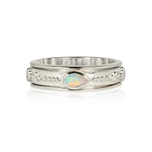 CHARLOTTE'S WEB JEWELLERY Saraswati Spinning Opal Ring - Green/silver
