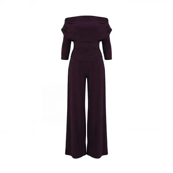 ATOM LABEL Carbon Jumpsuit With Sleeve - Purple
