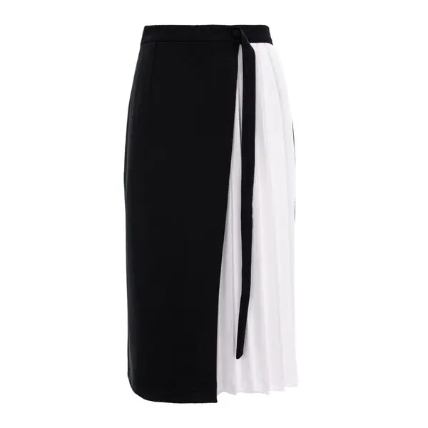 IZABELA MANDOIU Wrapped Jersey Skirt With Pleated Panel