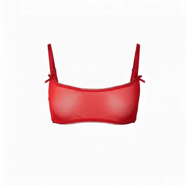 THE COOLGIRL NYC Jane Soft Bra In Mesh - Red