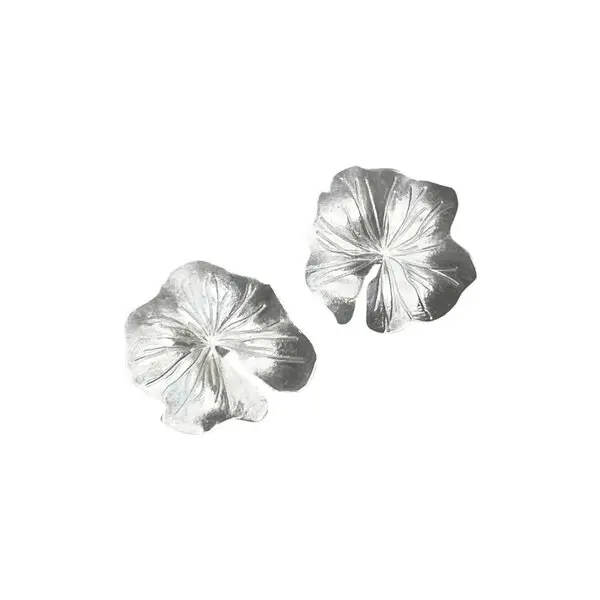 RIZE Lotus Leaf Sterling Earrings - Silver