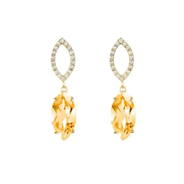 AUGUSTINE JEWELS Citrine & Diamond Earrings - Gold/yellow