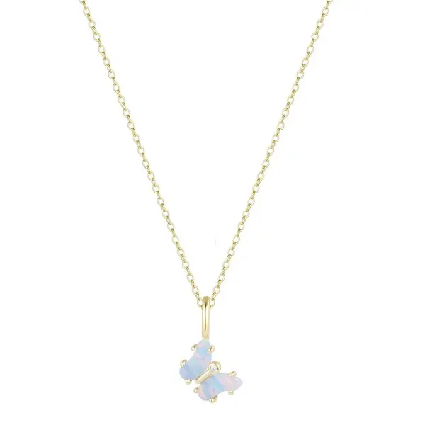 KAMARIA Mini Butterfly Charm Necklace - Blue