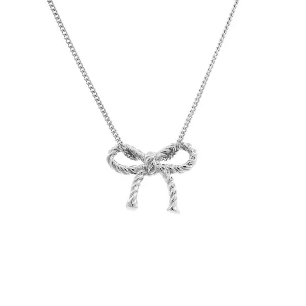 LEE RENEE Bow Pendant Necklace - Silver