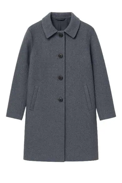 CONQUISTA Wool Blend Straight Coat