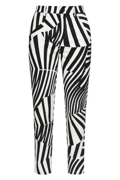 CONQUISTA Slim Fit Gabardine Trousers - Black