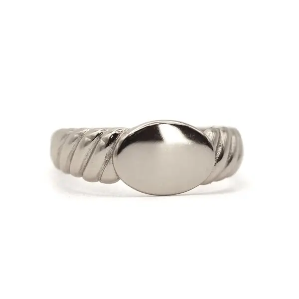 VICSTONENYC FINE JEWELRY Gold Signet Ring - White