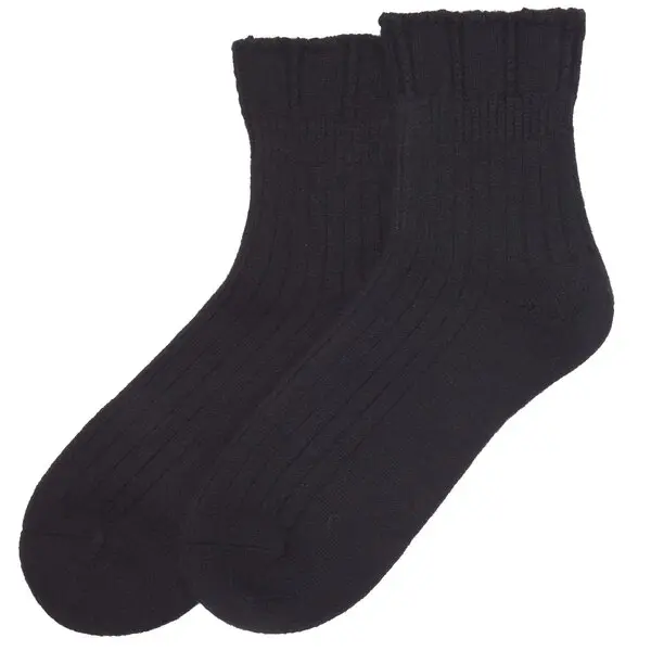 MAMU DREAM Ribbed Cashmere Socks - Black