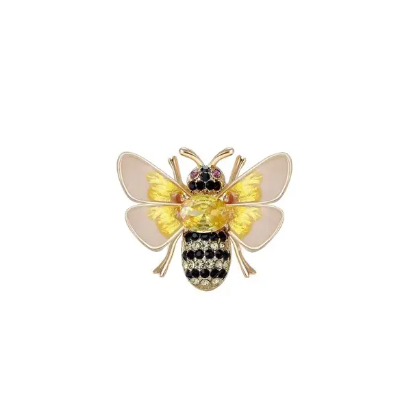 CHANEL JOAN ELKAYAM Crystal Bee Brooch - Gold/yellow/black