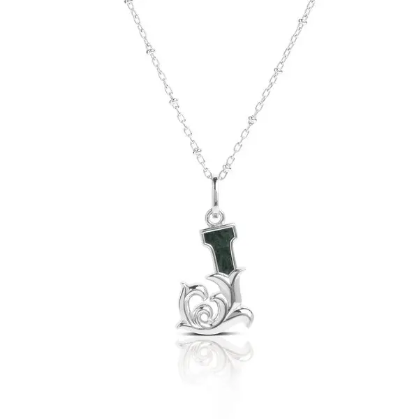 KASUN LONDON Initial Pendant Necklace - Silver