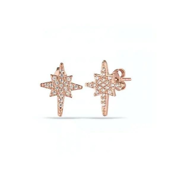 SPERO LONDON Northern Star Starburst Sterling Silver Stud Earring - Rose Gold