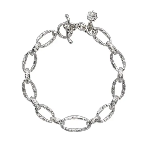 DOWER & HALL Oval Link Nomad Bracelet - Silver