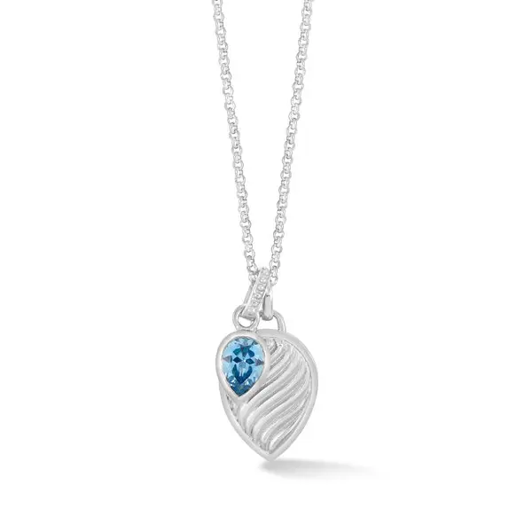 DOWER & HALL Sterling Silver Pear Cut Topaz Twist Necklace - Silver/blue