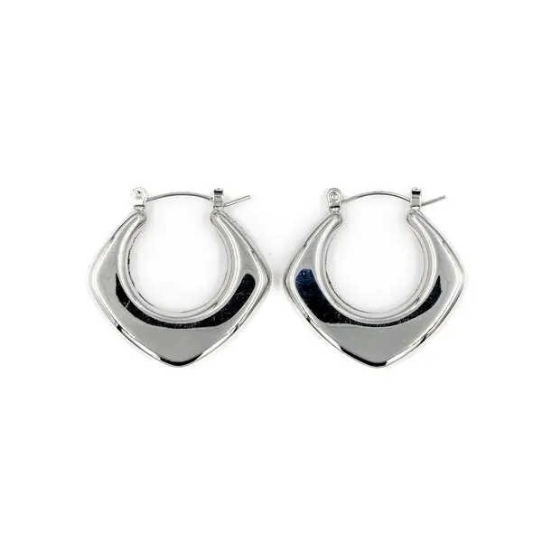 SUPERDIVAJEWELLERY Hexagon Hoop Earrings - Silver