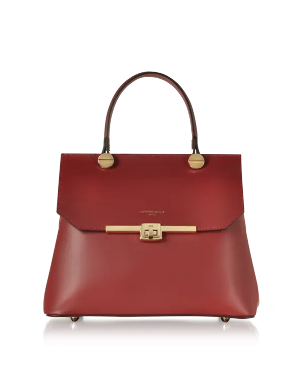 LE PARMENTIER Top Handle Satchel Bag With Shoulder Strap - Red
