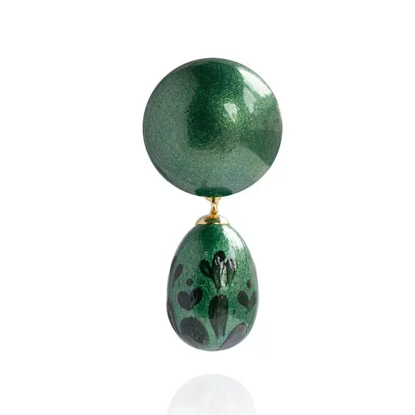 SAULE LABEL Calista Temple Jade Brooch - Green