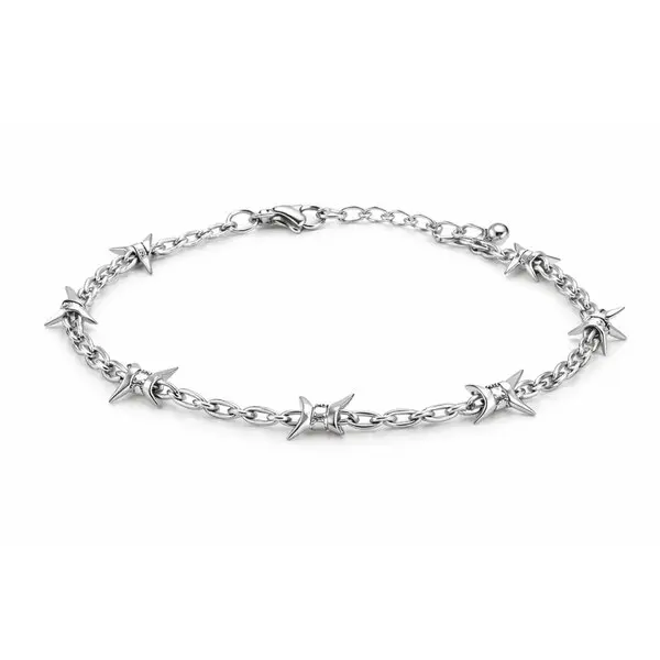 BORN IN EXILE Barbwire Chain Bracelet - Silver