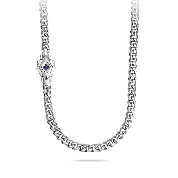 AWNL Ceylon Sapphire Clasp Sterling Necklace - Silver