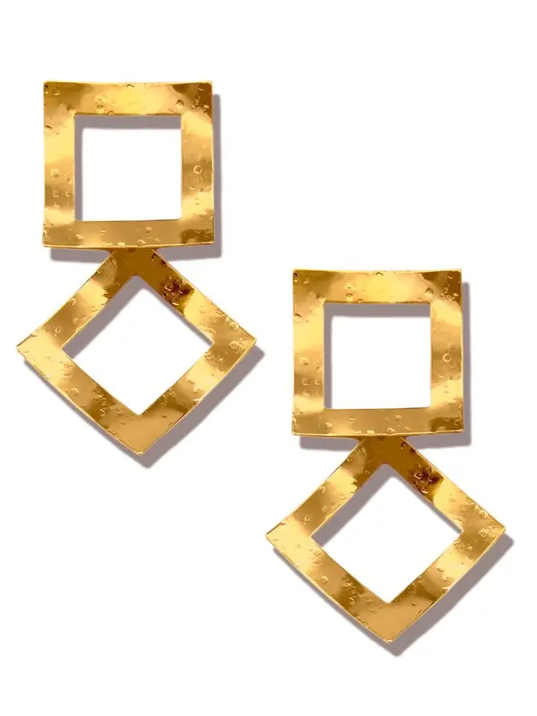 JAREDJAMIN Toscana Large Square Post Earrings - Gold