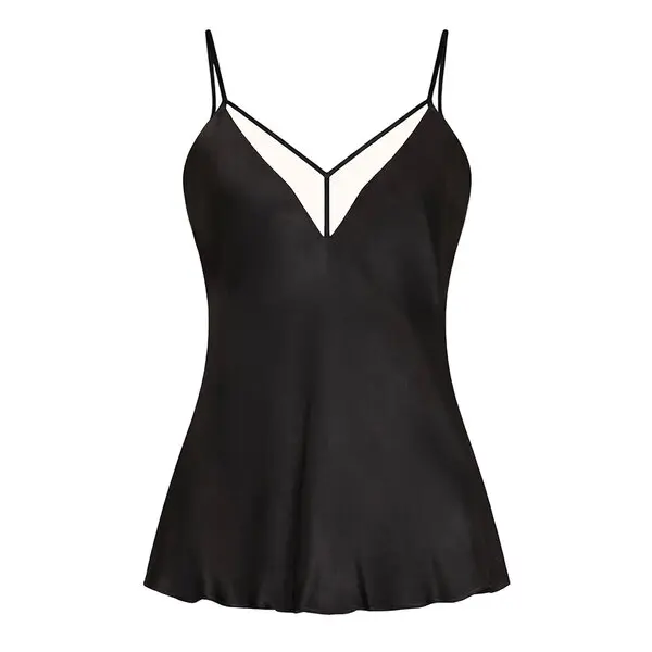 NISSA Tulle-insert Viscose Top