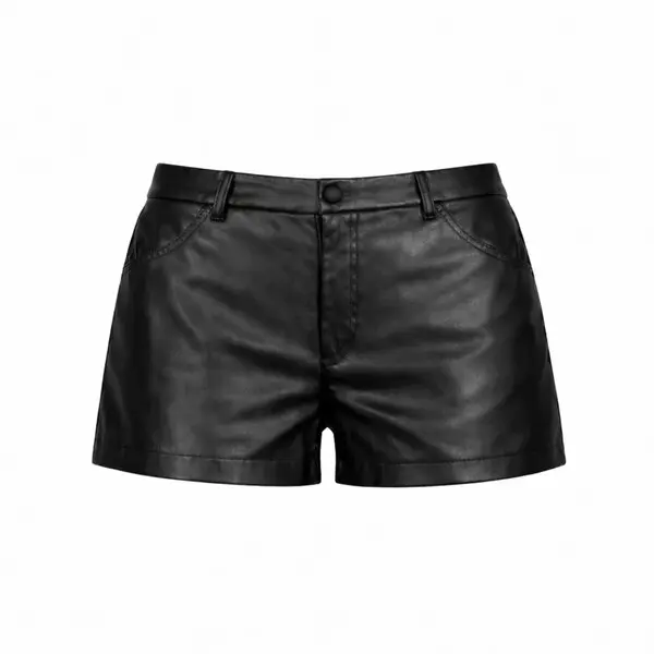 SEROTONINN Mid-rise Faux Leather Shorts