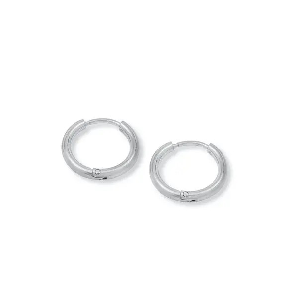 A WEATHERED PENNY Madison Stainless Steel Hoop Earrings - Silver
