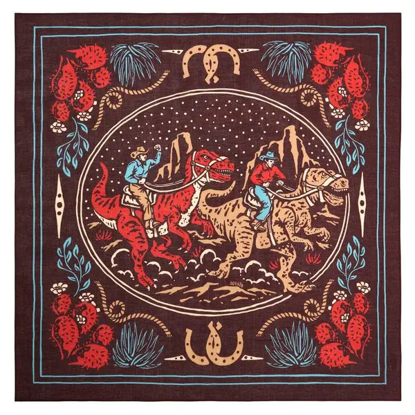 SQUAÏR Dust And Thunder Canyon Rust Cotton Bandana - Blue/red